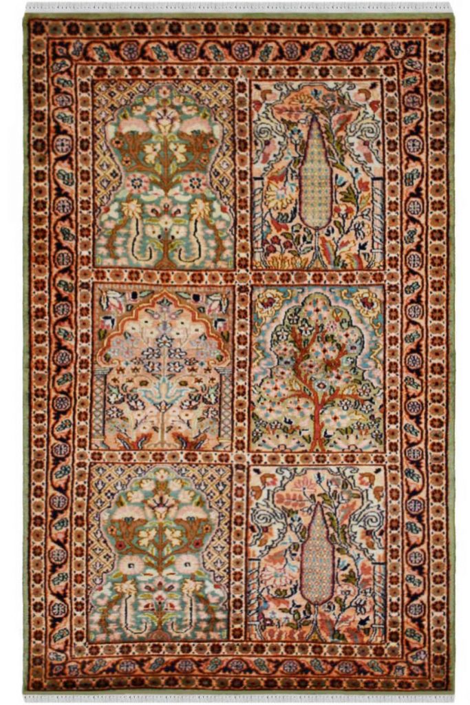 Buy Noory Hamadan Persian Silk Rugs handmade in India- Yak Carpet