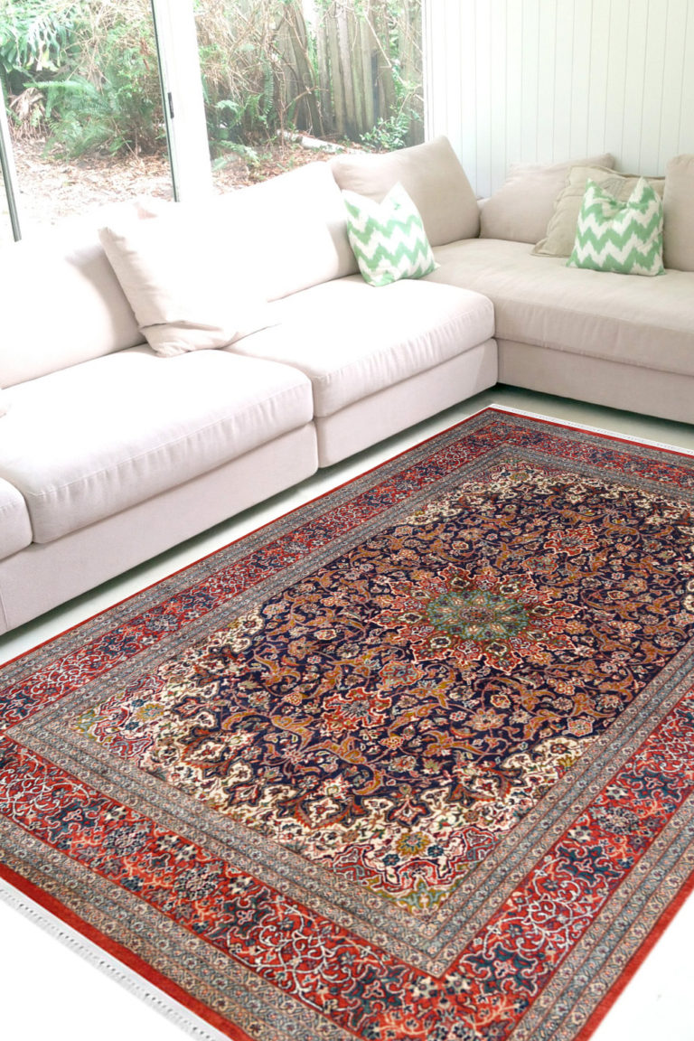 Buy beautiful neel chakra ardabil wool rugs and carpet- Yak Carpet, Delhi
