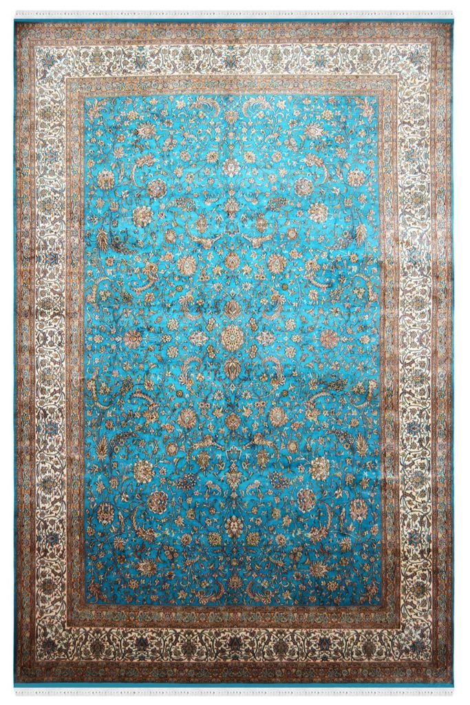 Buy Turq Jewel Handknotted Silk Area Rug - Yak Carpet